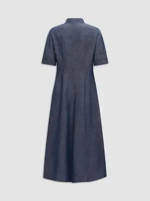 CALLAS MILANO Ss25 Noor Button Front Shirt Dress - Indigo