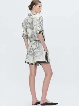 CALLAS MILANO Juvia Rome Silk Print Shorts