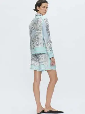 CALLAS MILANO Ps25 Cameron Rome Silk Twill Shirt - Turquoise