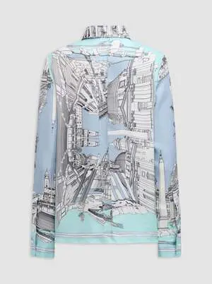CALLAS MILANO Ps25 Cameron Rome Silk Twill Shirt - Turquoise