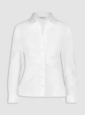 CALLAS MILANO Permanent Collection Savile Stretch Poplin Shirt - White
