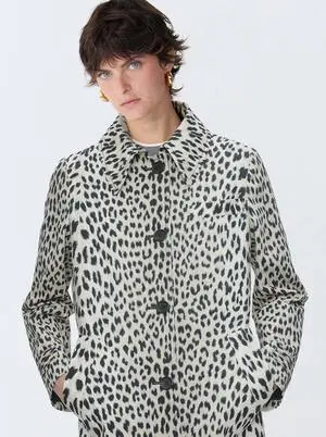 Permanent Collection Alaine Animal Print Car-coat