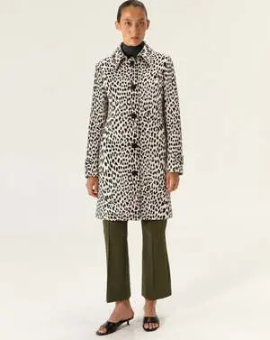 CALLAS MILANO Alaine Animal Print Car Coat