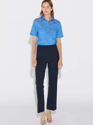 CALLAS MILANO Permanent Collection Lola Jersey Crop Flare Pants - Navy