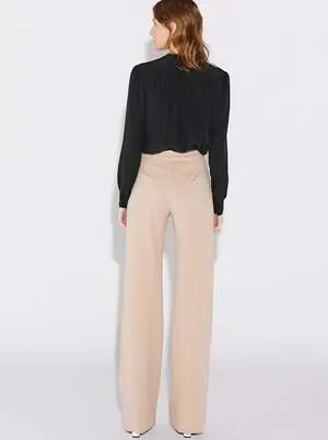 CALLAS MILANO Anouk Wide Leg Crepe Trousers - Taupe