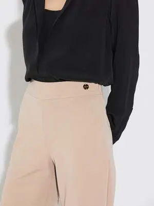 CALLAS MILANO Anouk Wide Leg Crepe Trousers - Taupe