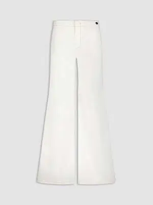 CALLAS MILANO Permanent Collection Jane Organic Light Twill Flare Leg Trousers - White