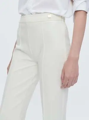 CALLAS MILANO Permanent Collection Lola Jersey Crop Flare Trousers - White