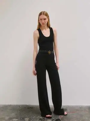 CALLAS MILANO Permanent Collection Anouk Stretch Crepe Trousers - Black