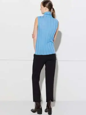 CALLAS MILANO Permanent Collection Romy Sleeveless Turtleneck - Indigo Blue