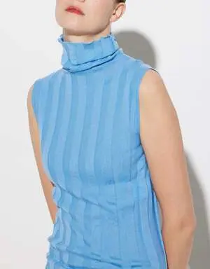 CALLAS MILANO Permanent Collection Romy Sleeveless Turtleneck - Indigo Blue