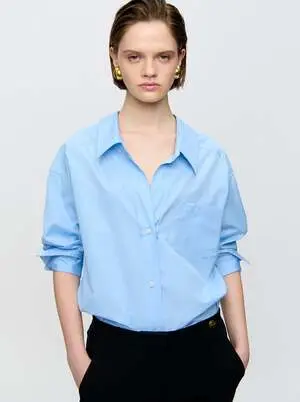 Permanent Collection Petra Poplin Shirt - Blue