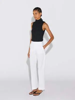 CALLAS MILANO Permanent Collection Romy Sleeveless Ribbed Turtleneck - Black