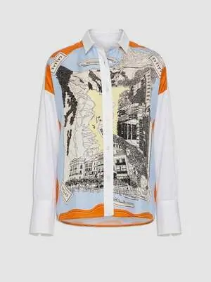 CALLAS MILANO Sirene Silk Scarf Front Shirt