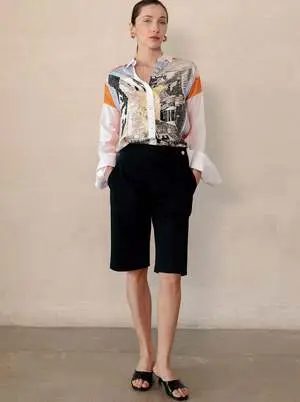 CALLAS MILANO Sirene Silk Scarf Front Shirt