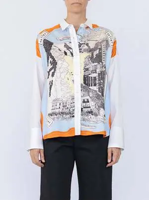 CALLAS MILANO Sirene Silk Scarf Front Shirt