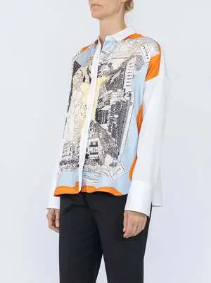 CALLAS MILANO Sirene Silk Scarf Front Shirt