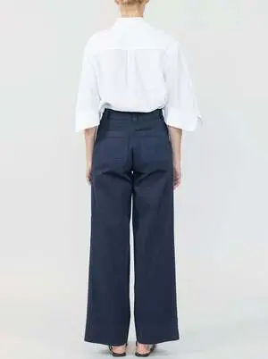 CALLAS MILANO Ss26 Sailor Wide Leg Pant - Navy
