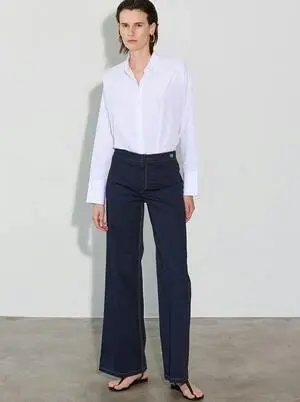 CALLAS MILANO Permanent Collection Jane Organic Light Twill Pants - Navy