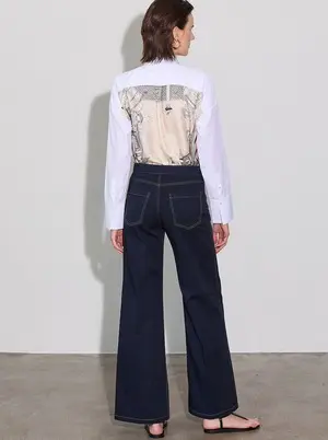 CALLAS MILANO Permanent Collection Jane Organic Light Twill Pants - Navy