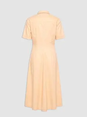 CALLAS MILANO Ss26 Noor Short Sleeve Button Front Midi Shirtdress - Pale Orange
