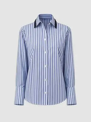 CALLAS MILANO Billie Tasseled Shirt - Blue/navy Tassels
