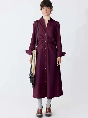 CALLAS MILANO Genny Button Front Shirt Dress - Violet