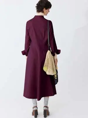 CALLAS MILANO Genny Button Front Shirt Dress - Violet