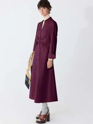 CALLAS MILANO Genny Button Front Shirt Dress - Violet