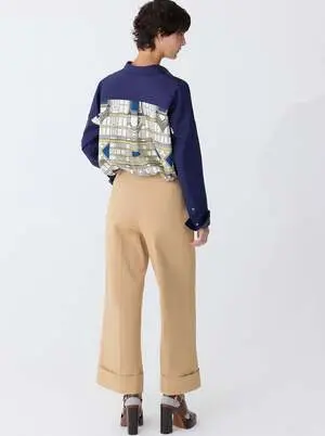 CALLAS MILANO Fw25 Brody Cropped Wide Cuff Tailored Pants - Pale Camel