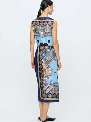 Permanent Collection Agnes Wrap Dress Navy