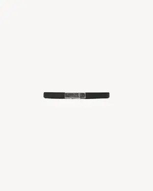 Saint Laurent Id Plaque Bracelet In Leather