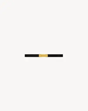 Saint Laurent Id Plaque Bracelet In Smooth Leather And Metal