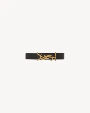 Saint Laurent Cassandre Bracelet In Leather - Black