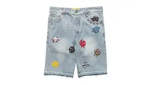GODSPEED Embroidered Denim Shorts