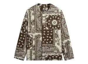 Kith Bandana Jacquard Long Sleeve Willis Shirt - Coffee