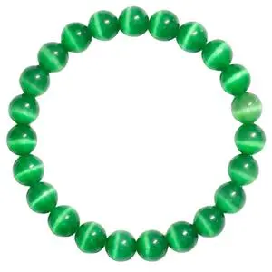 SEREE Manifest Collection Growth Cat's Eye Beaded Bracelet - Green