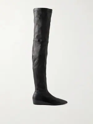 HERBERT LEVINE All In All Leather Over-the-knee Boots - Black