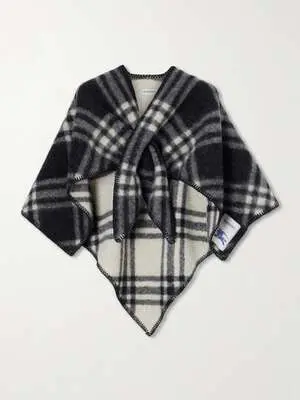 Burberry Checked Wool Scarf - Black