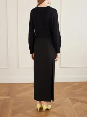 Khaite Masie Cropped Wool And Cashmere-blend Sweater