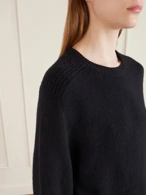 Khaite Masie Cropped Wool And Cashmere-blend Sweater