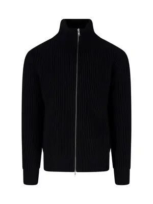 MAISON MARGIELA Ribbed Zip Sweater - Black