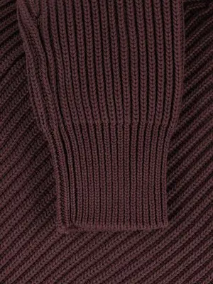 MAISON MARGIELA Ribbed Zip Sweater - Brown