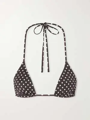 Matteau The String Polka-dot Triangle Bikini Top - Brown