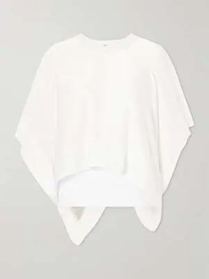 Sacai Layered Cotton-trimmed Satin Blouse