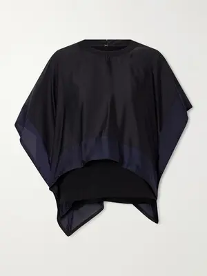 Sacai Layered Satin And Cotton Blouse - Black