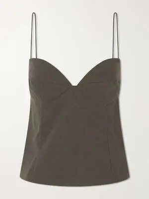 ST. AGNI Studio Stretch Poplin Camisole - Brown