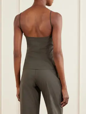 ST. AGNI Studio Stretch Poplin Camisole - Brown