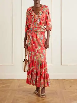 Etro Ruffled Printed Cotton Blouse