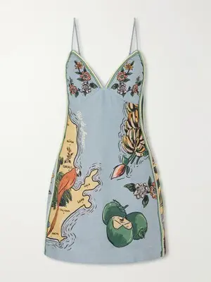Farm Rio Beaches Path Linen Mini Dress - Multi